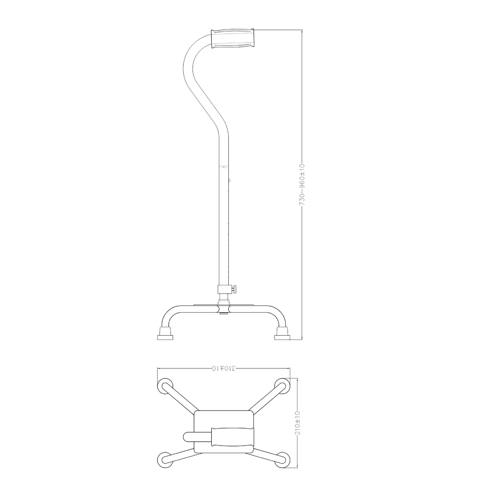 Quad Stick Offset - Large - Silver | BeMed